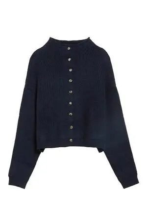 Khaite Marjorie Cashmere Ribbed Cardigan - Deep Navy