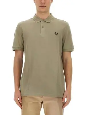 Fred Perry Logo-embroidered Polo Shirt - Neutrals