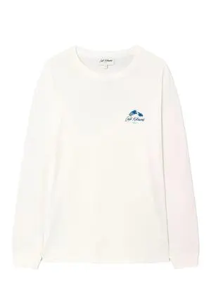CAFÉ KITSUNÉ Logo-print Long-sleeve T-shirt - Neutrals