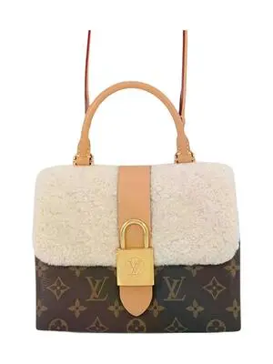 LOUIS VUITTON 2010-2026 Monogram And Shearling Locky Bb Satchel - Brown