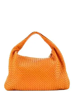 Bottega Veneta Veneta Intrecciato Nappa Large Hobo Bag Orange