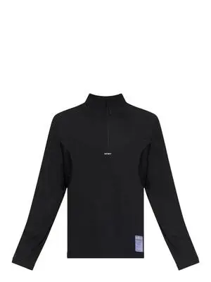 Satisfy Fuzzfleece™ Octa Half‑zip Long Tee - Black
