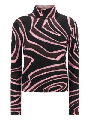 Emilio Pucci Printed Wool Turtle-neck Sweater - Multicolor