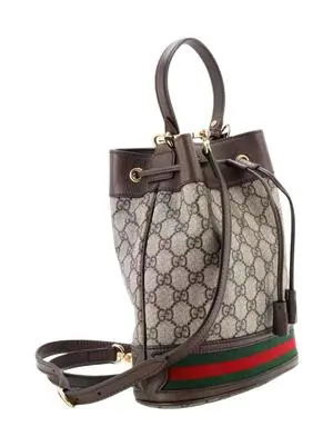 Gucci Ophidia Gg Coated Canvas Small Bucket Bag - Brown