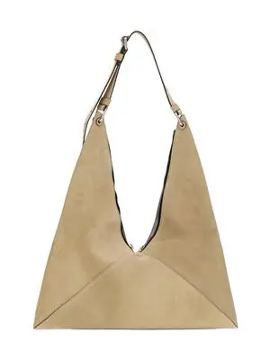 Moschino Suede Hobo Tote Bag Beige