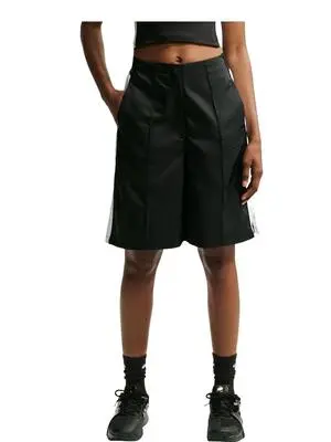 Nike X Naomi Osaka Loose Mid-rise Shorts 'black White - Black/white