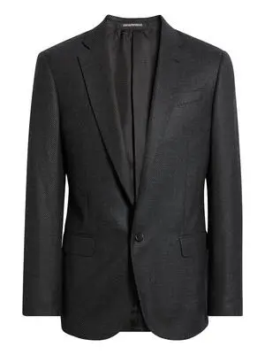 Emporio Armani G-line Wool & Cashmere Sport Coat - Black Multi