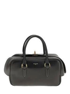 Balenciaga Small Le 7 Bowling Handbag - Black