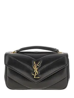 Saint Laurent Quilted Nappa Leather Mini 'loulou' Bag - Black