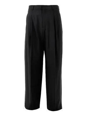 Emporio Armani Wool Pleated Pants - Black