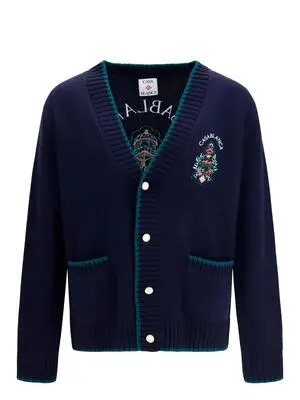 Casablanca Hotel Crest Cardigan - Blue