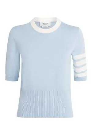 Thom Browne Cotton Hector Intarsia T-shirt - Blue