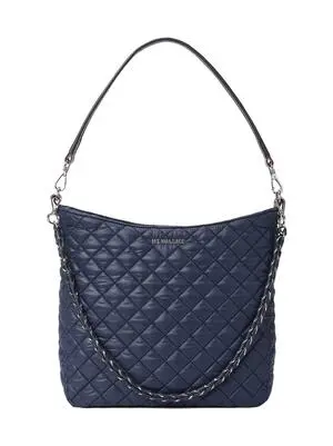 Mz Wallace Crosby Hobo Leather Trim - Navy
