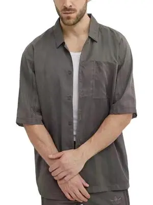 Adidas Chest-pocket Short-sleeve Shirt - Grey