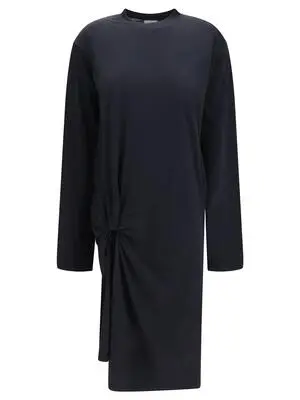 Balenciaga Twisted-knot Cotton Dress - Black