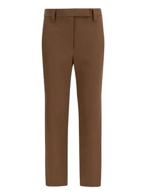 Brunello Cucinelli Straight-leg Cotton Pants - Brown
