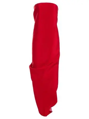 Prabal Gurung Four-ply Silk Crepe Hand-draped Back-knotted Sari Dress - Red