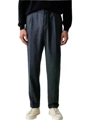 Paul & Shark Pleated Turn-up Straight-leg Trousers - Grey