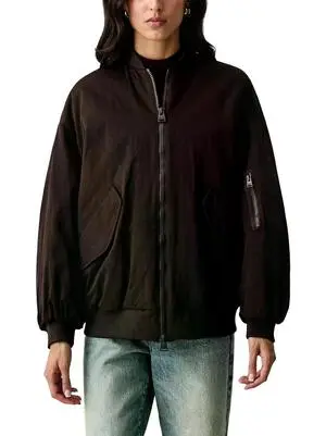 Armani Exchange Blouson Logo-embroidered Bomber Jacket - Brown