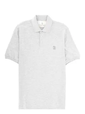 Brunello Cucinelli Brunello Cucinelli Logo Polo Shirt In 100% Cotton Grey