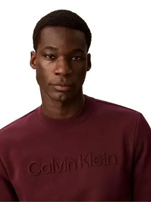 Calvin Klein Fleece Embossed Crewneck Sweater - Winetasting