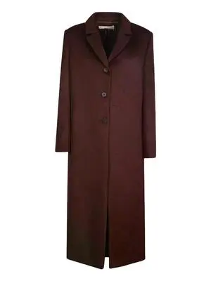BLANCA VITA Single-breasted Notched-lapels Coat - Brown