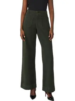 LOLA DENIM Colette High Rise Wide Leg Corduroy Jeans - Command Sage