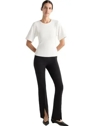 Modern Citizen Cass Front-split Ponte Stretch Pant - Black