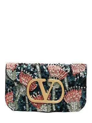 Valentino Garavani Loco Embellished Satin Shoulder Bag - Multi