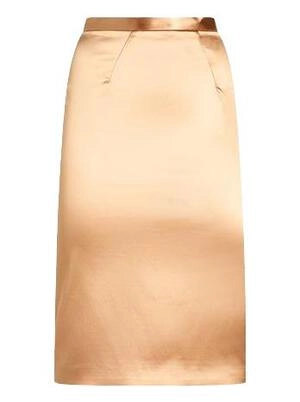Elisabetta Franchi Woman Midi Skirt Blush Size 6 Acetate, Polyamide, Elastane Sand