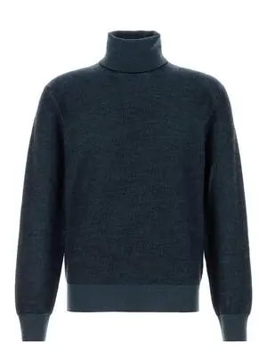 Brioni Melange Cashmere Blend Sweater - Blue