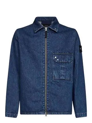 STONE ISLAND Stone Island Zip-Front Denim Shirt