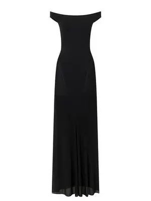 Alaïa Sheer Panel Bodycon Dress - Black