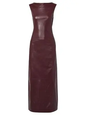 Proenza Schouler Open-back Leather Midi Dress - Red
