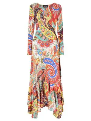 Etro Ruffled Paisley-print Jersey Maxi Dress - No
