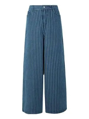 THE FRANKIE SHOP Sasha Striped Wide-leg Jeans - No