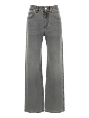 Brunello Cucinelli Grey Denim Jeans - Gray
