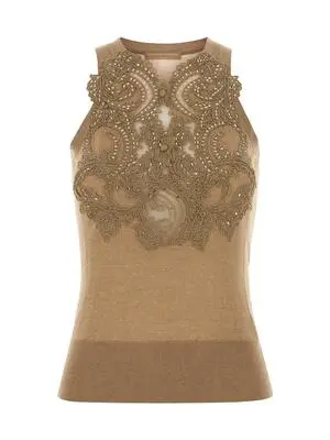 ERMANO SCERVINO Ermanno Scervino Camel Wool Vest - Brown
