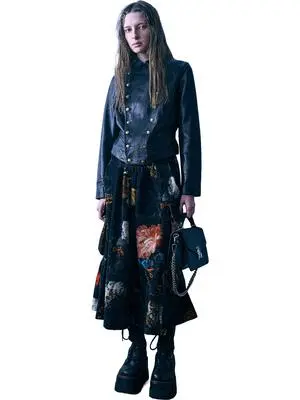 R13 Gathered Cargo Skirt - Multi