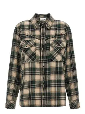 P.a.r.o.s.h Cowboy Studded Check Shirt - Multi-color