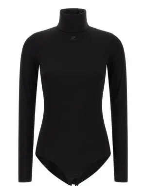 COURREGES Courrèges Jersey Mockneck Bodysuit - Black