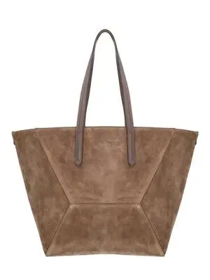 Brunello Cucinelli Maxi Leather Shopping Handbag - Brown