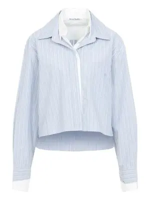 Acne Studios Acne Studios Striped Cotton Layered Shirt Blue
