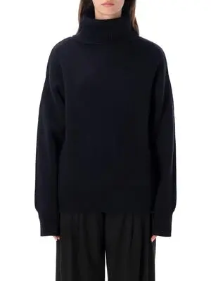 RHEA Oversized Turtleneck Sweater - Blu