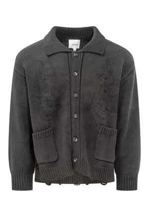 FOUND Chainstitch Cardigan - Black
