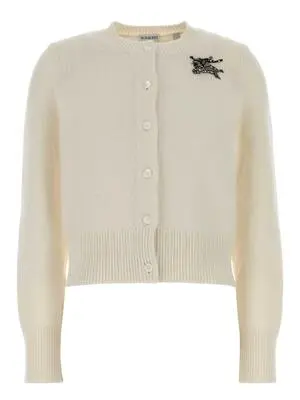 BURBERRY Burberry Ivory Wool-Cashmere Blend Cardigan