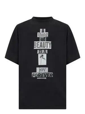 Balenciaga Style Cotton T-shirt With Back Graphic Print - Black