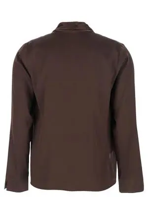 LEPLAIN V-neck Viscose Blend Dress With Long Sleeves And Relaxed Fit - Brown