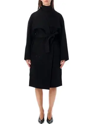THE GARMENT Belted Wrap Coat - Nero