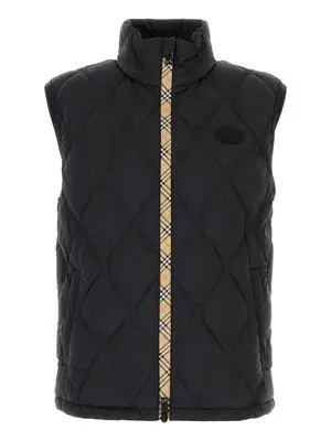 Burberry Burberry Men Black Nylon Acresford Sleeveless Jacket Multicolor
